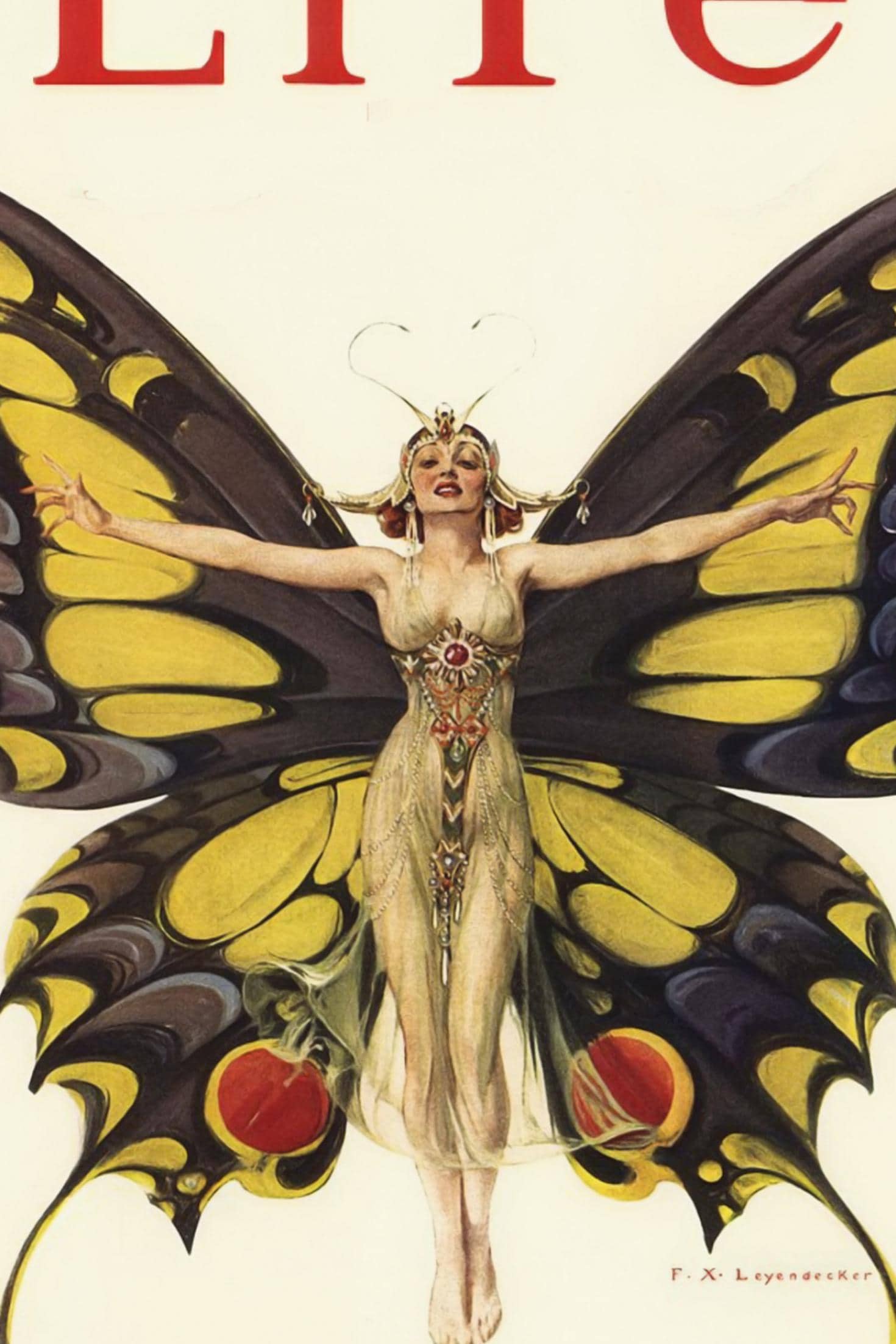 Life Magazine Cover the Flapper 1922 Print Life Magazine Butterfly ...