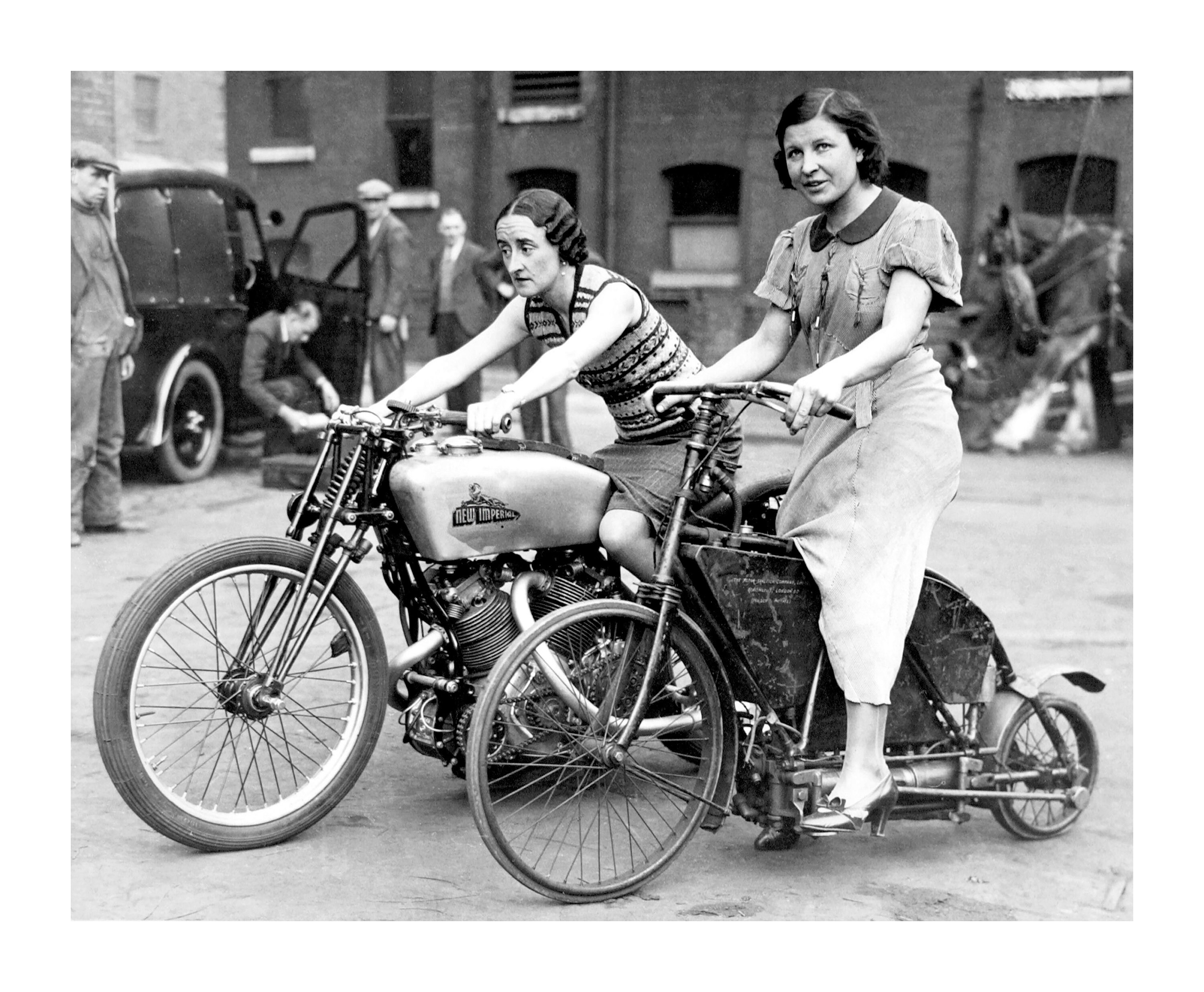 Two Ladies Riding Motorcycles Photo Print 1930s Vintage Women - Etsy