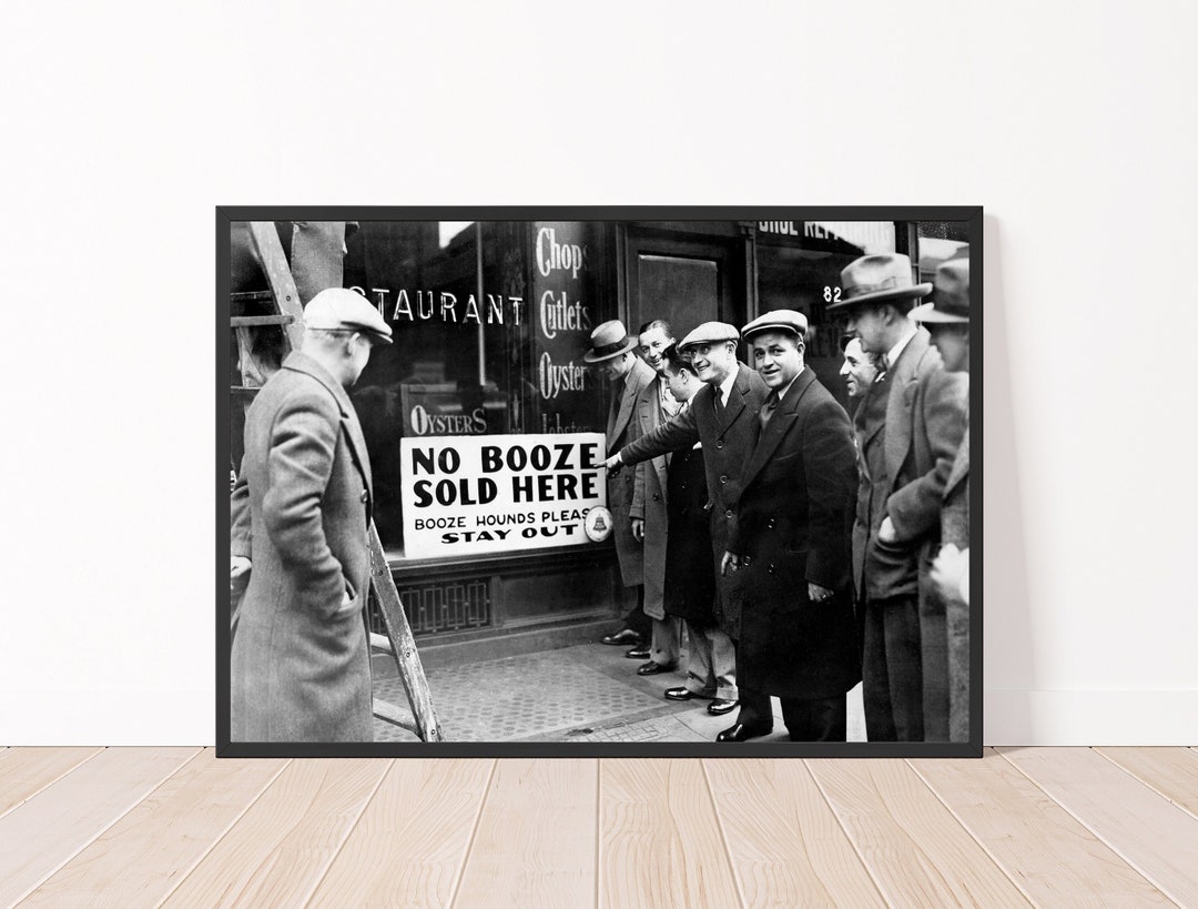 No Booze Sign Photo Prohibition Print Vintage Bar Decor - Etsy