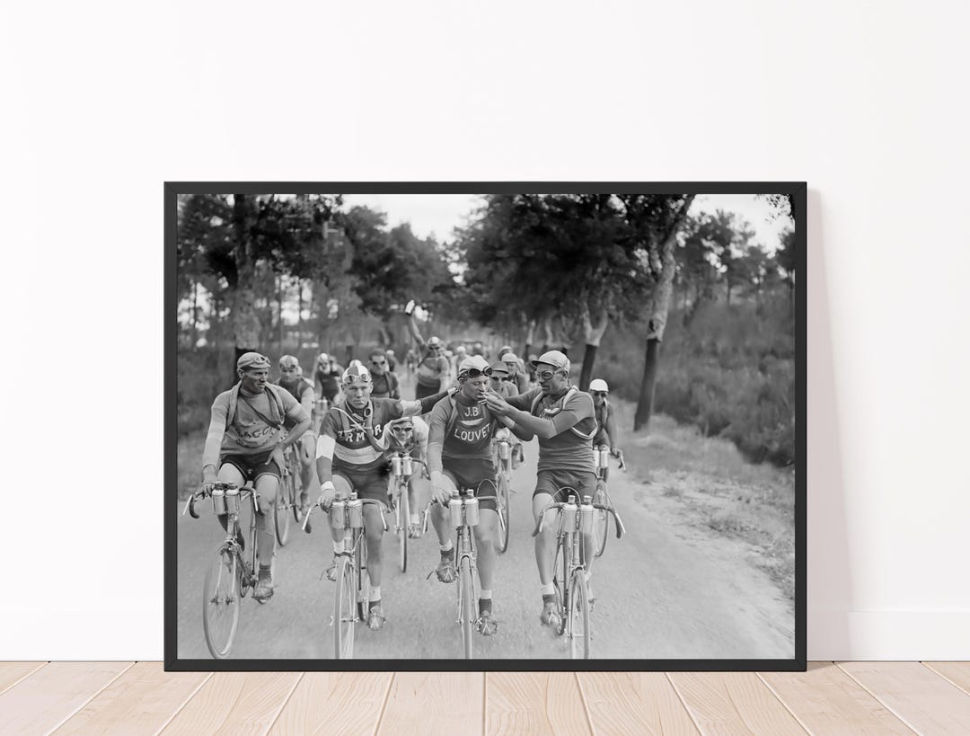 Vintage Tour De France Cyclists Smoking Cigarettes Photo 1927 Black and ...