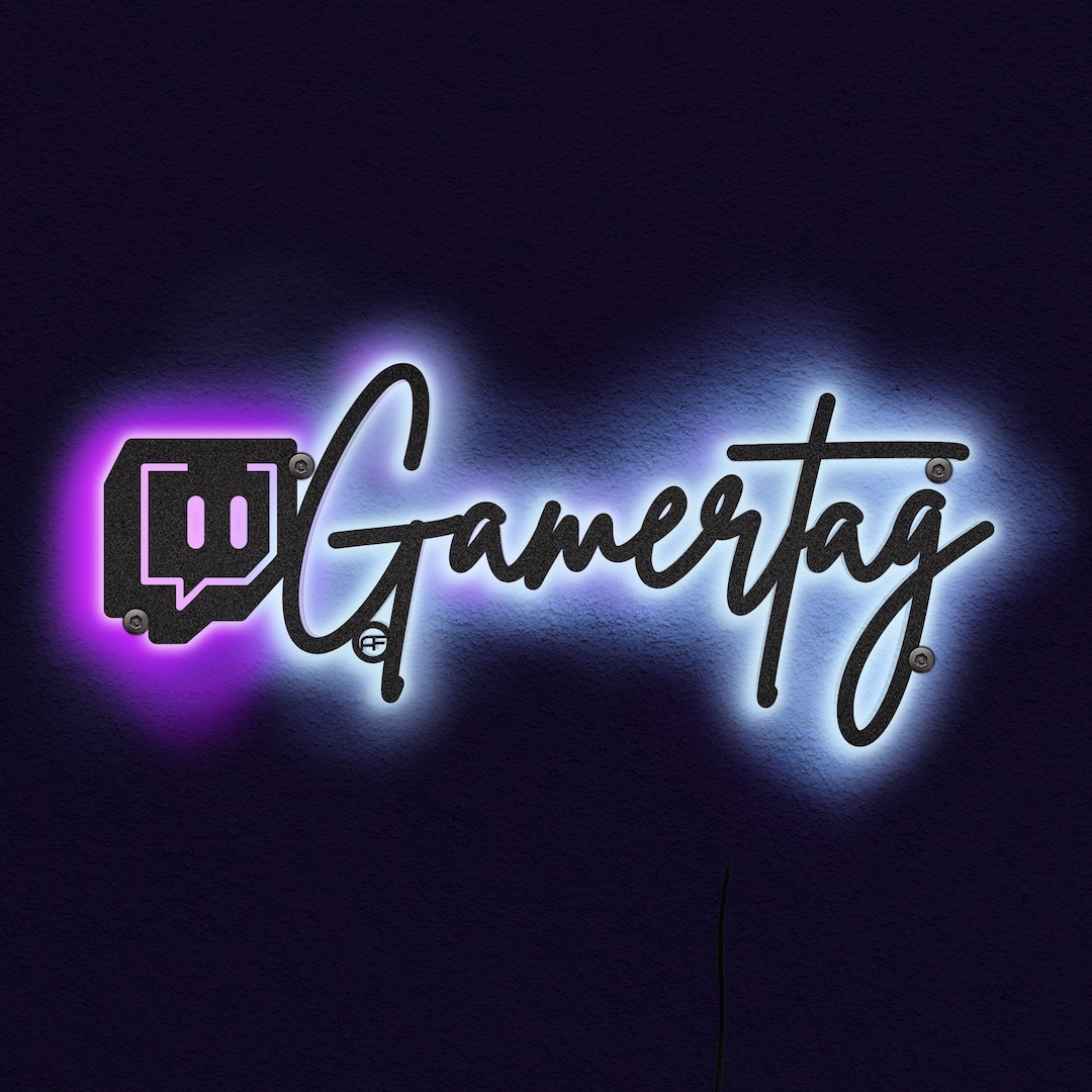 Personalized Twitch Gamertag Custom Neon Light Sign, Custom Gamertag ...