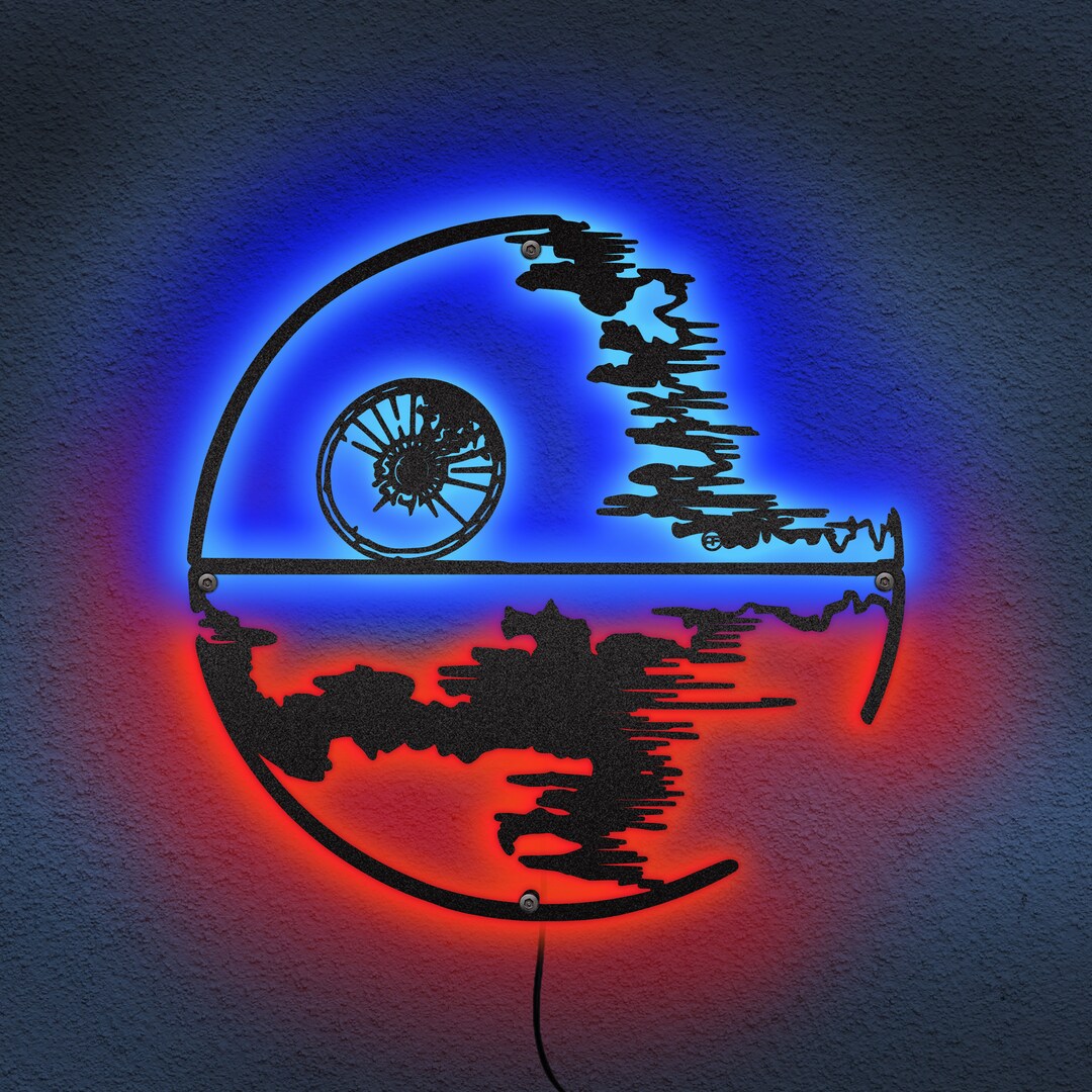 Star Wars Death Star Afcultures Neon Led Lights Metal Wall Art, TV ...