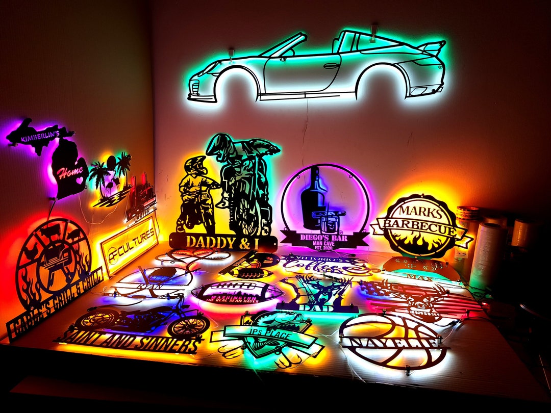 Custom Neon Sign Metal Art Business Metal Neon Sign Metal Quote Wedding ...