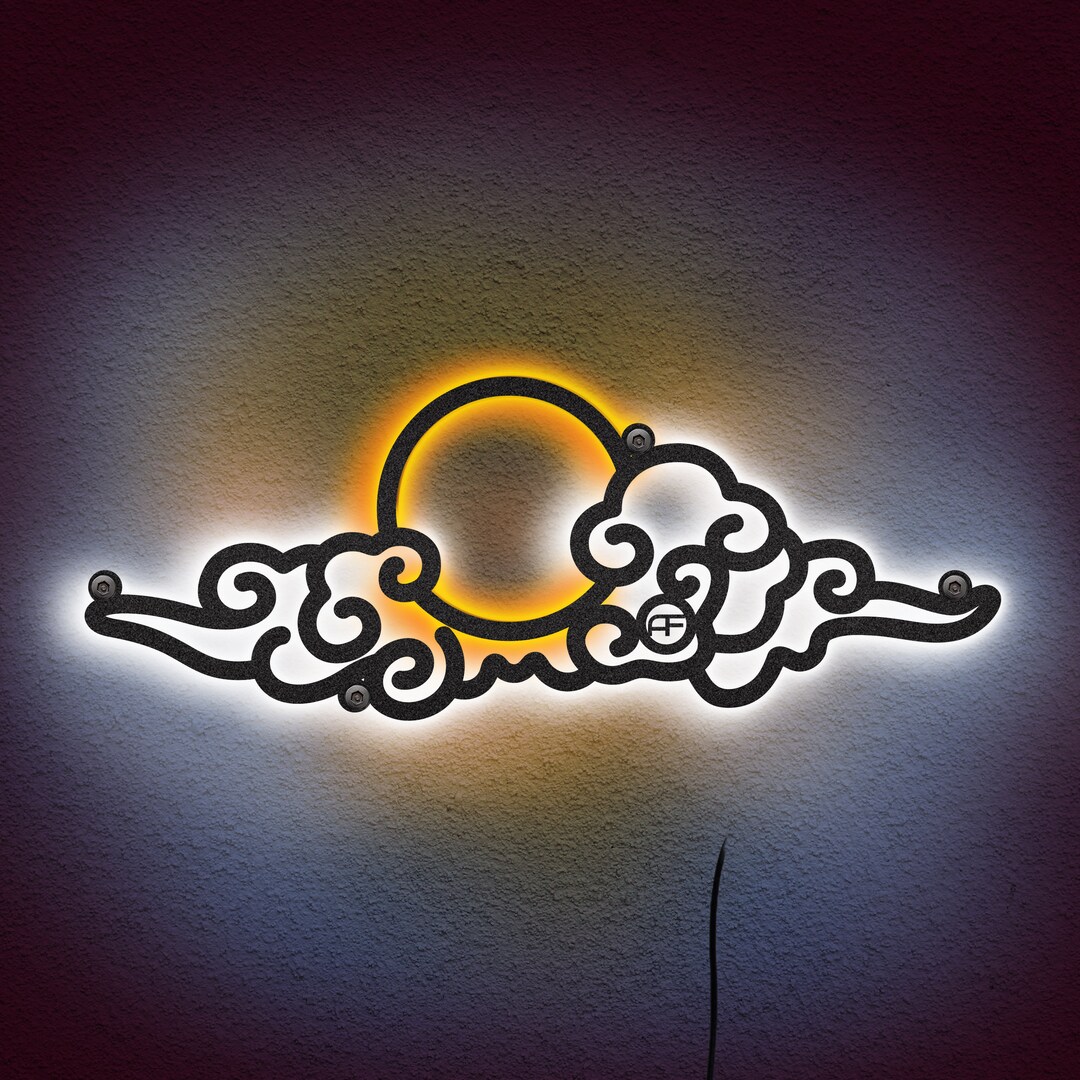 Anime Cloud Sunset Neon Sign, Neon Anime Sign, Cloud Light, Anime Neon ...