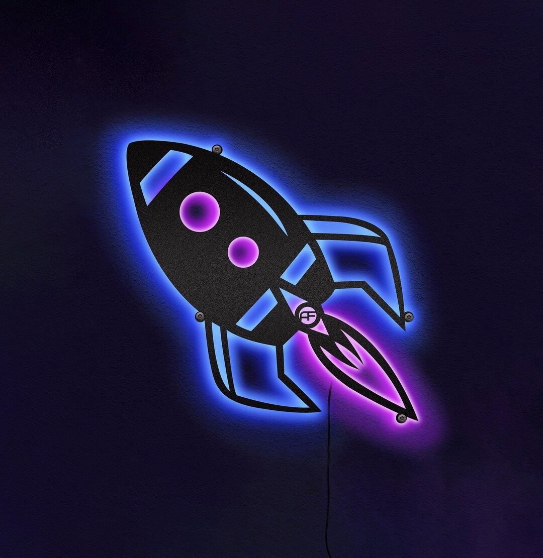 Spaceship LED Neon Light Metal Wall Art, Custom Neon Sign, Kid's Room ...