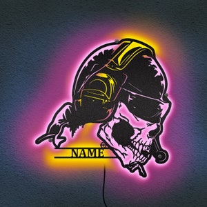 Custom Call of Duty Led Neon Metal Wall Art, Ghost Mask Metal Sign ...