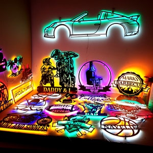 Custom Semi Truck Driver Neon Led Lights Metal Wall Art, Personalized ...