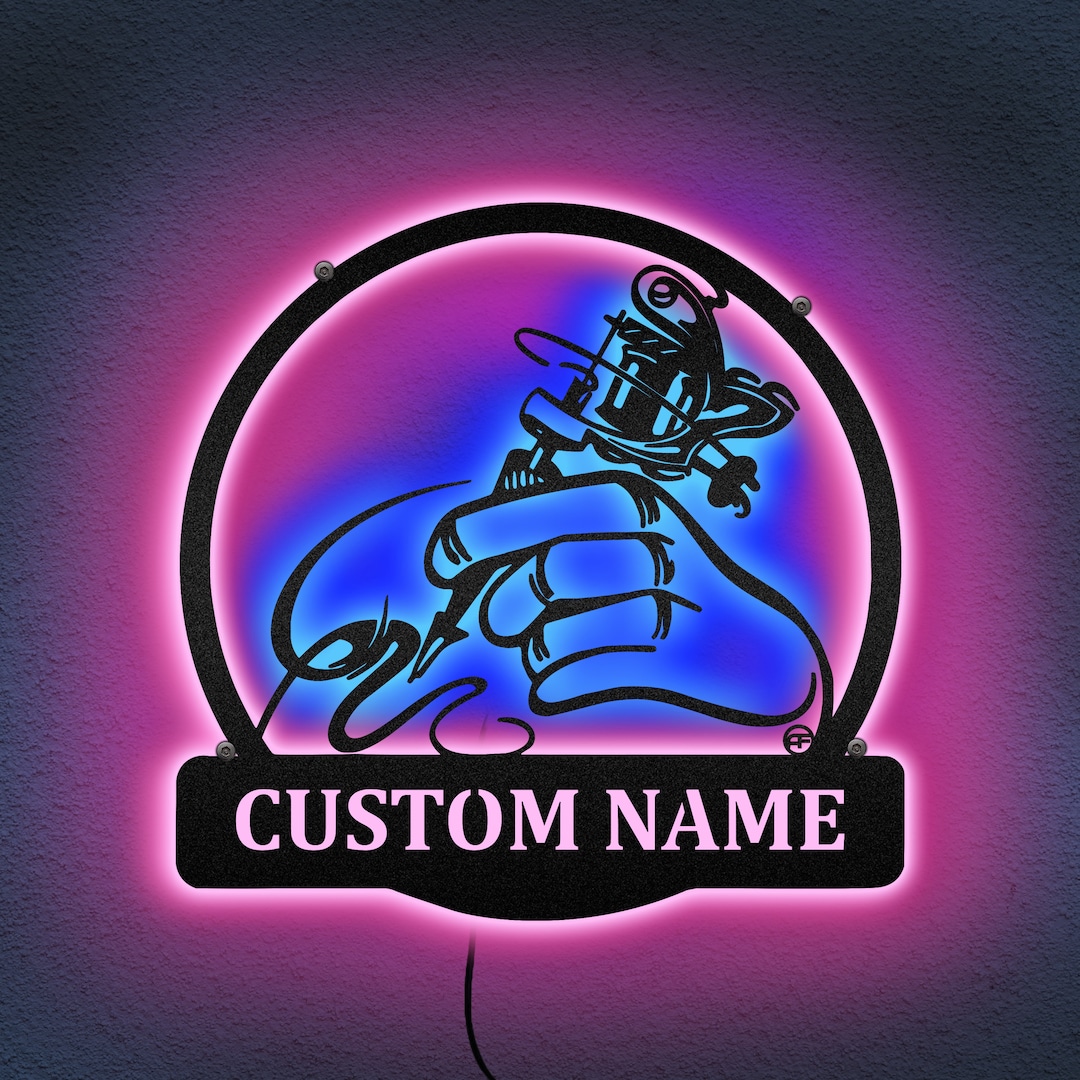 Custom Tattoo Shop LED Neon Light Sign, Tattoo Shop Wall Art, Custom ...