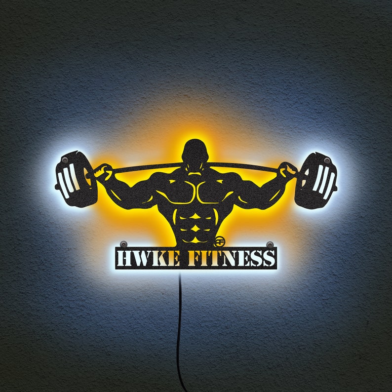 Custom Powerlifting GYM Neon Sign Barbell Wall Decor Barbell - Etsy