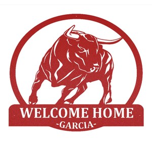 Big Bull Metal Welcome Ranch Sign, Perfect for Farm Welcome Gate - Etsy