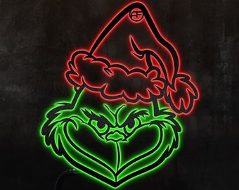Grinch Face Metal Sign - Etsy