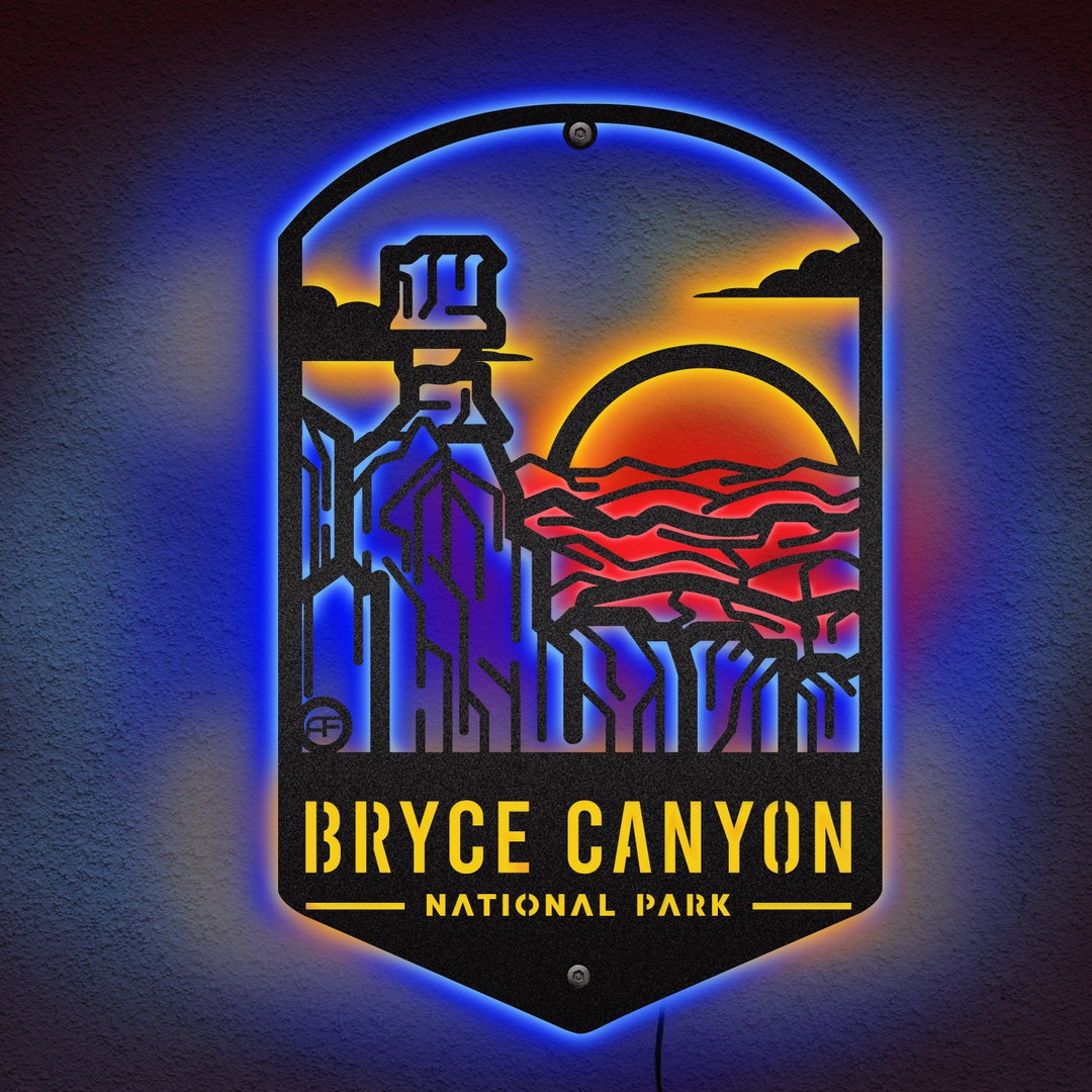 Bryce Canyon Park Metal Neon Sign National Park Welcome Sign - Etsy