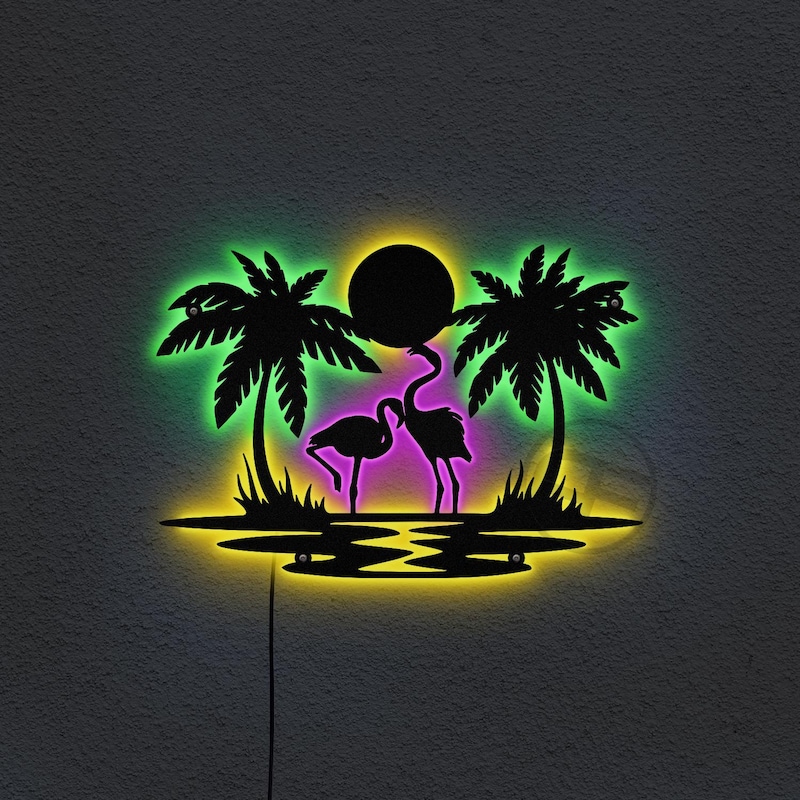 Neon Flamingo Sign - Etsy
