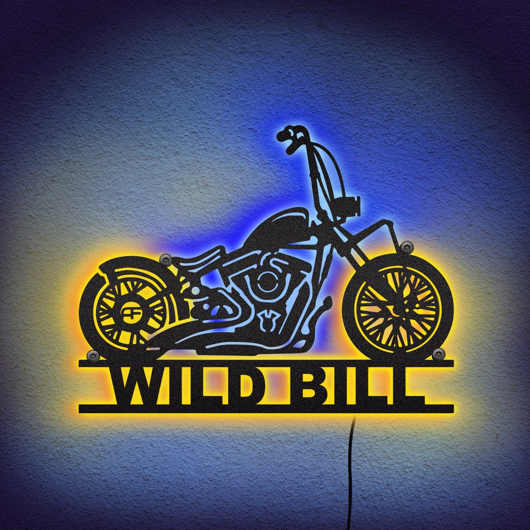 Custom Motorcycle LED Neon Sign Metal Wall Art, Father's Day Gift for ...