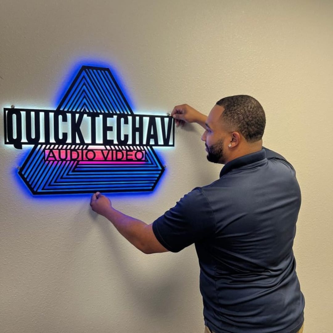 Custom Backlit Metal Sign | Business Backlit Metal Sign | Custom Text ...