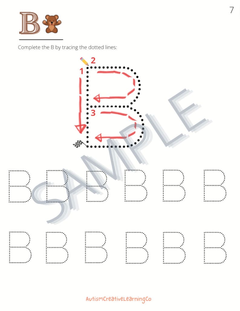 Letter B Printable Handwriting Pages--my First Writing Strokes ...