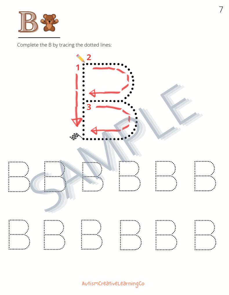 Letter B Printable Handwriting Pages--my First Writing Strokes ...