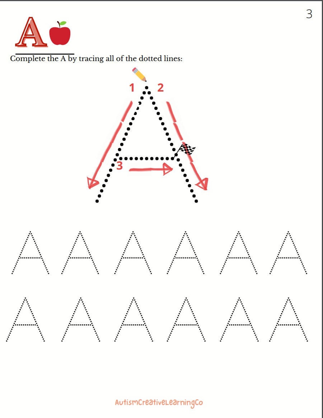 Letter A Printable Handwriting Pages--my First Writing Strokes ...