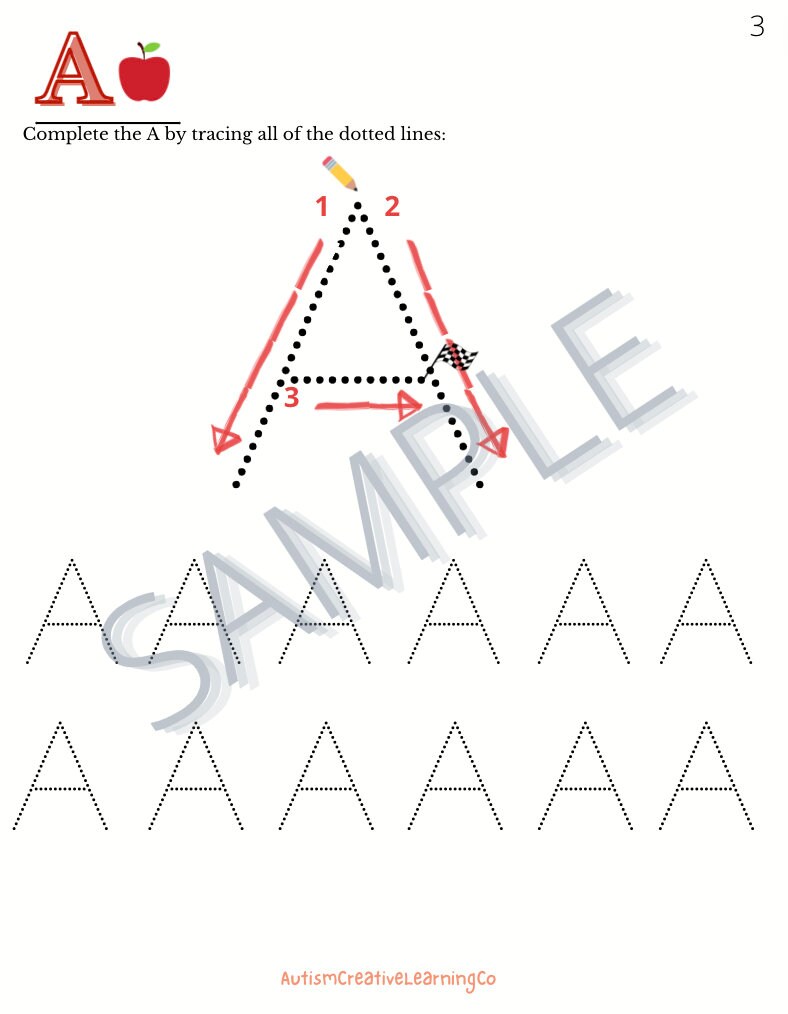 Letter A Printable Handwriting Pages--my First Writing Strokes ...