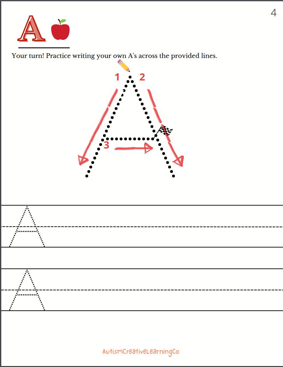 Printable Handwriting Workbook (my First Writing Strokes--uppercase ...