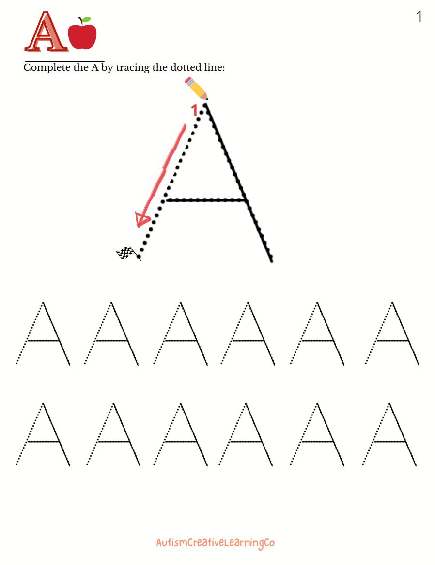 Printable Handwriting Workbook (my First Writing Strokes--uppercase ...