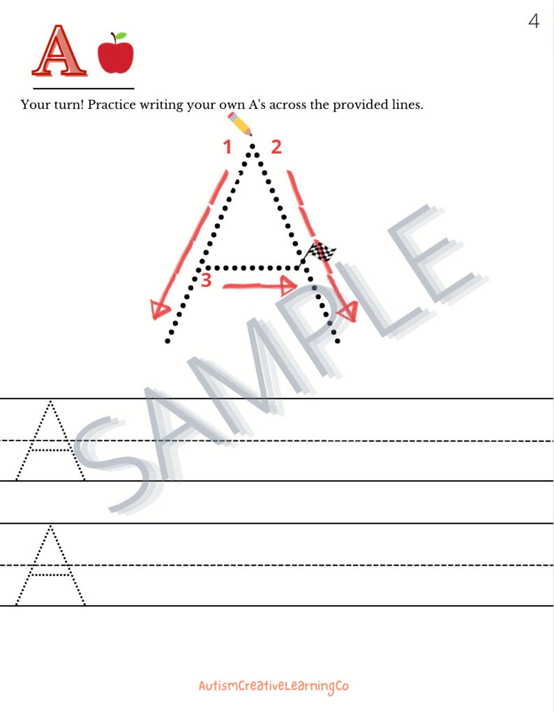Letter A Printable Handwriting Pages--my First Writing Strokes ...