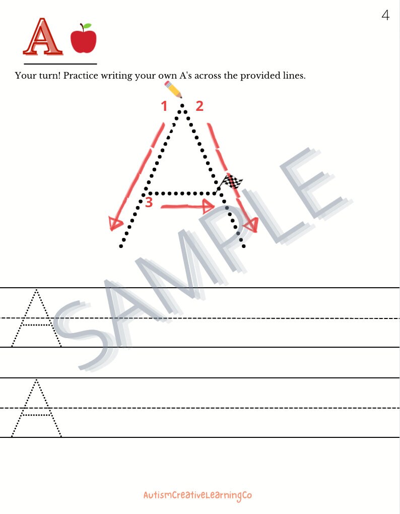 Letter A Printable Handwriting Pages--my First Writing Strokes ...