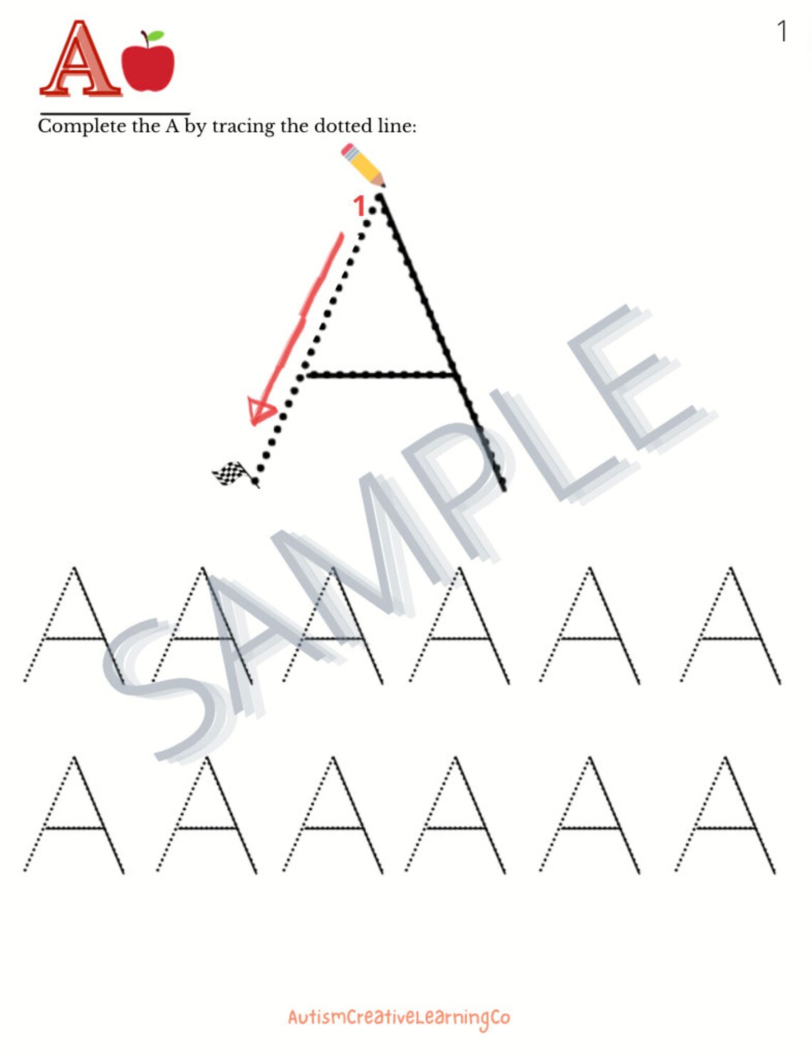 Letter A Printable Handwriting Pages--my First Writing Strokes ...