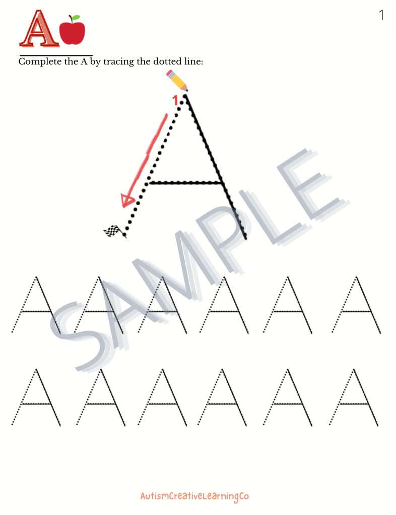 Letter A Printable Handwriting Pages--my First Writing Strokes ...