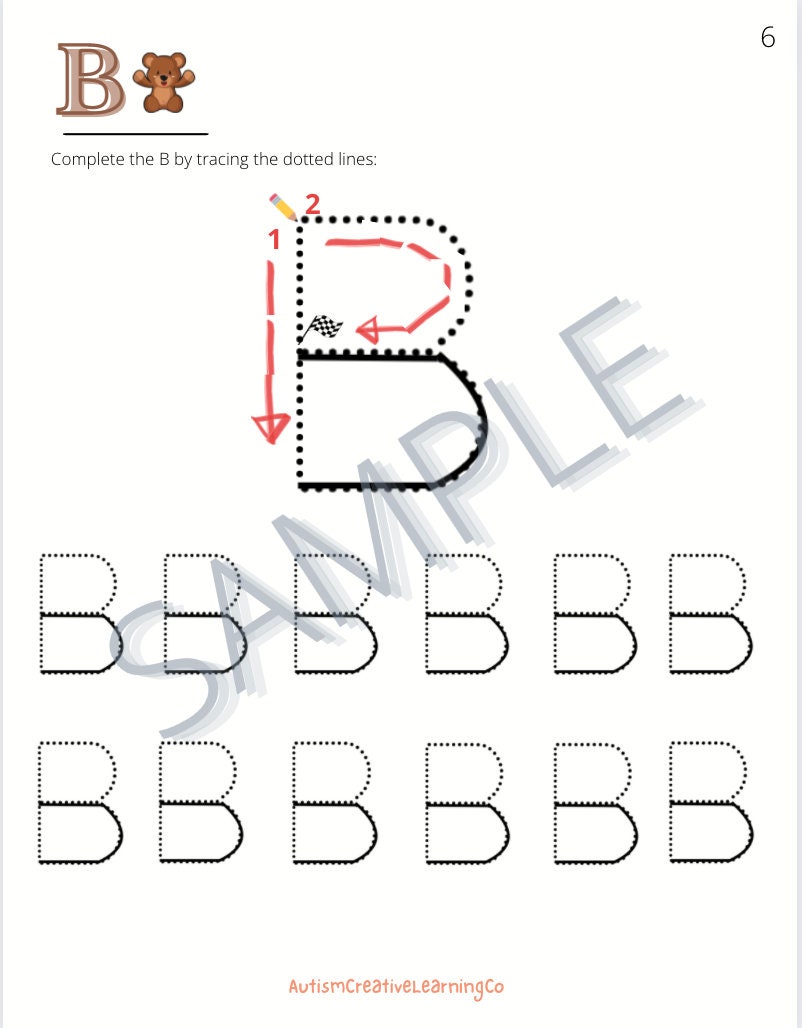 Letter B Printable Handwriting Pages--my First Writing Strokes ...