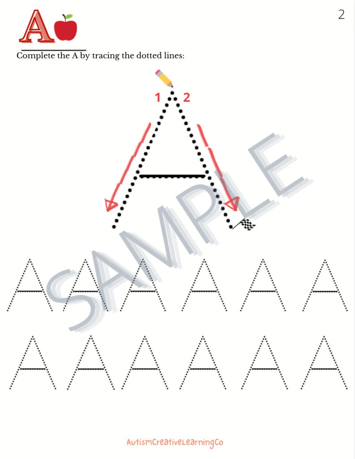 Letter A Printable Handwriting Pages--my First Writing Strokes ...