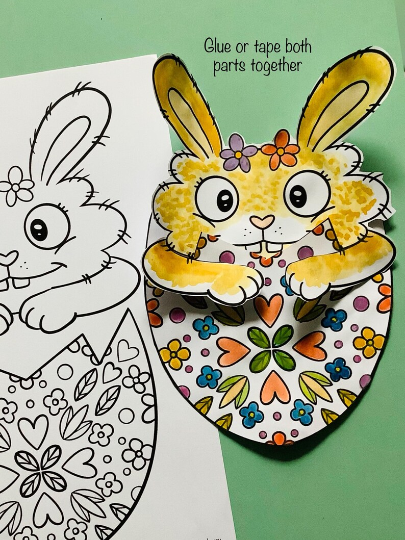 Printable Easter Bunny Crafting Page for Kids DIY Paper Decoration ...