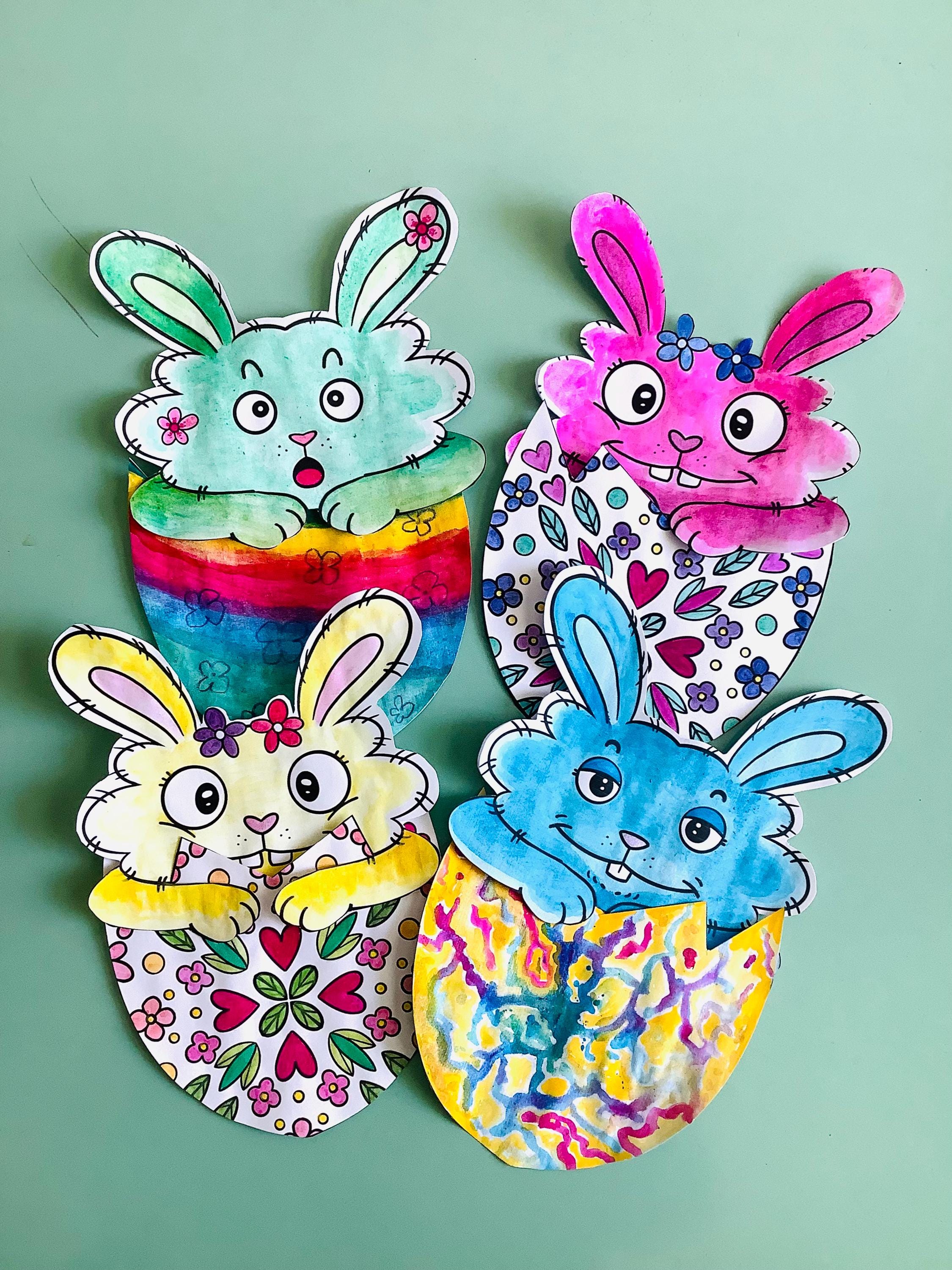 Printable Easter Bunny Crafting Page for Kids DIY Paper Decoration ...