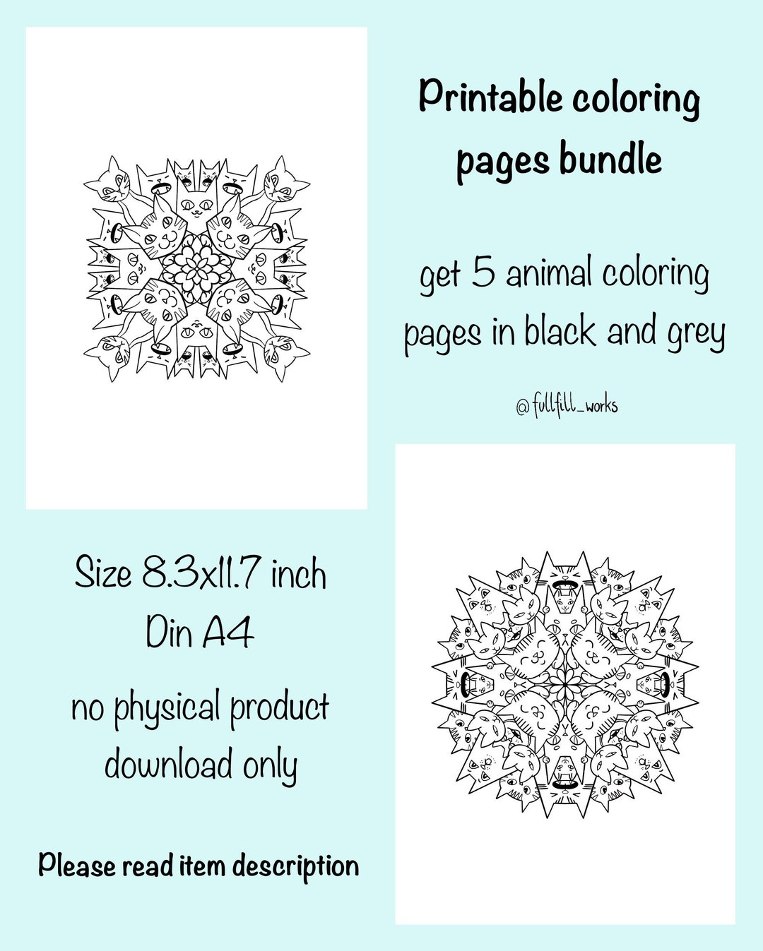 Printable Coloring Pages Animal Mandalas 5 Handmade Adorable Hilarious ...