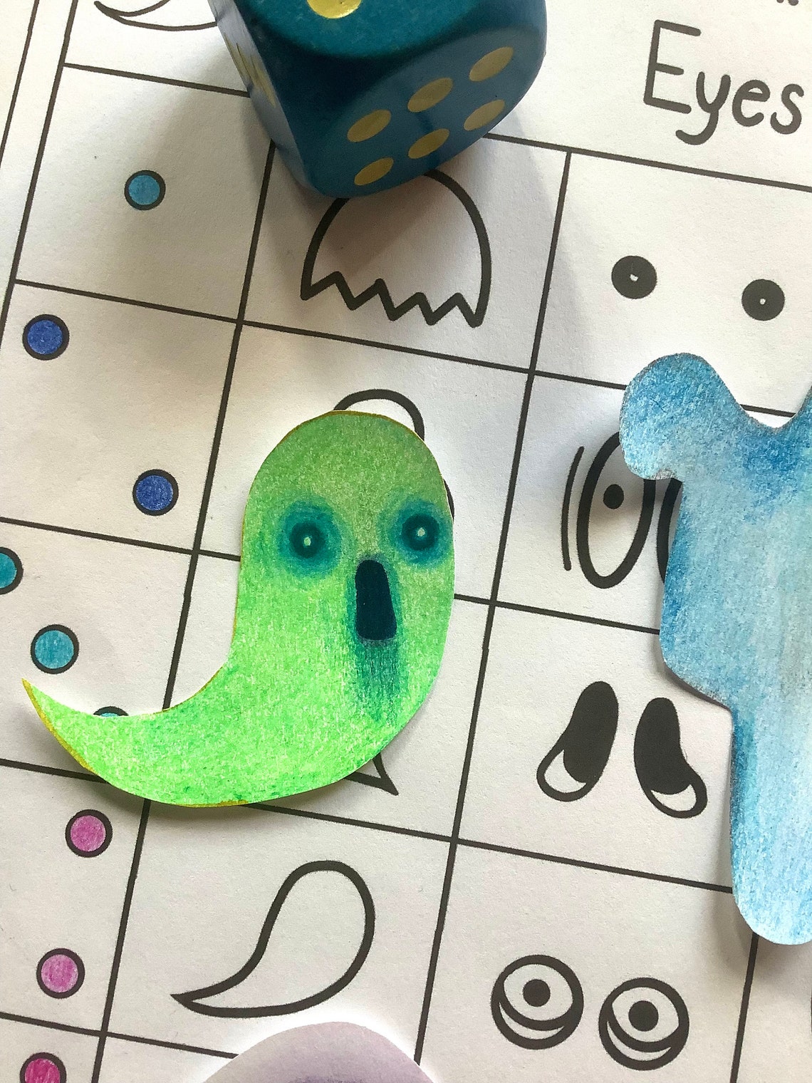 Digital PRINTABLE Kids Activity Sheet Roll and Draw Face Ghost ...