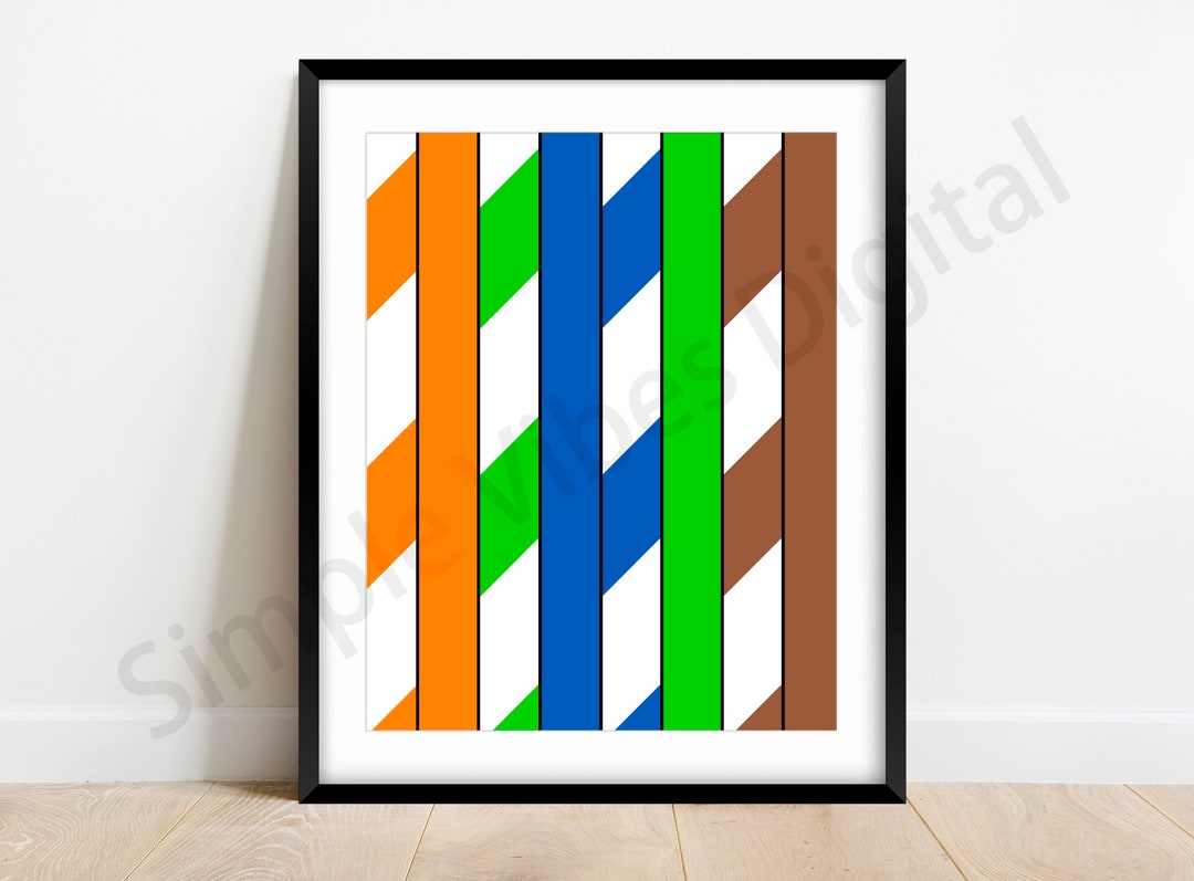 RJ-45 B Color Code 8x10 Inches Digital Print - Etsy