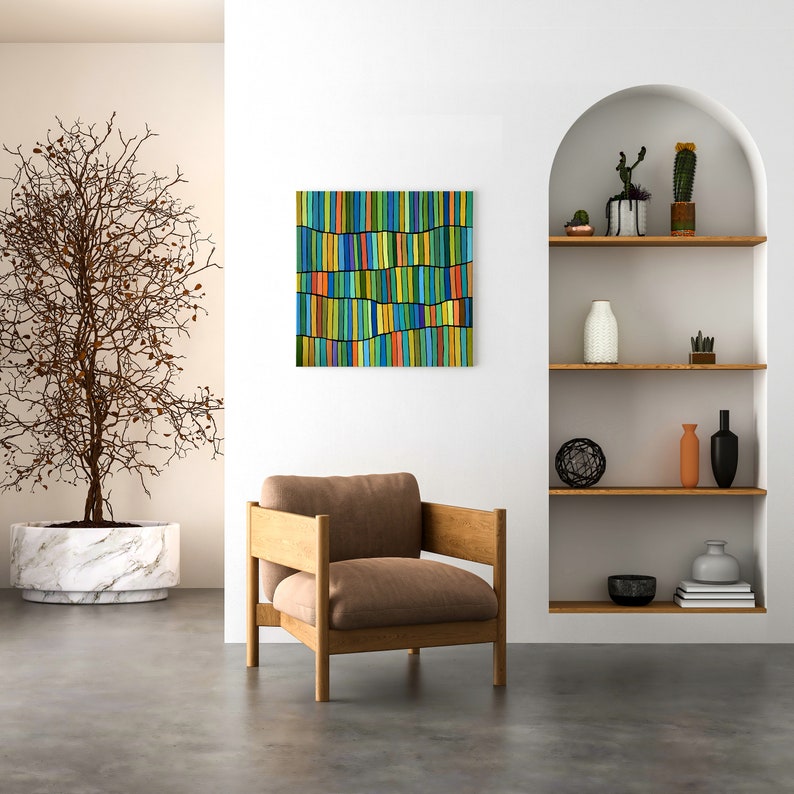 Abstract Wall Art, Original Painting on Canvas, Minimalist Home Decor ...