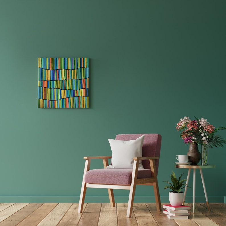 Abstract Wall Art, Original Painting on Canvas, Minimalist Home Decor ...