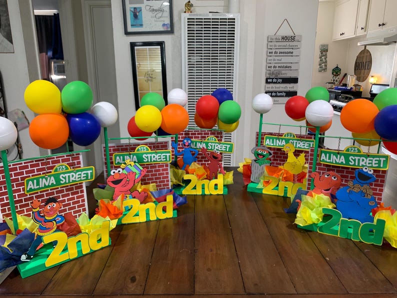 Elmo Birthday Centerpieces - Etsy