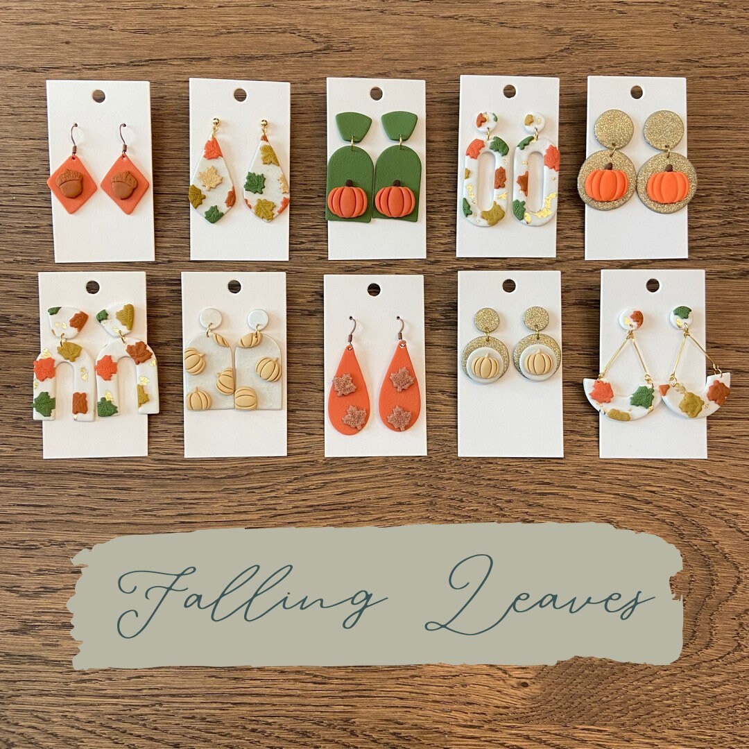 Falling Leaves Collection | Handmade Polymer Clay Earrings | Trendy ...