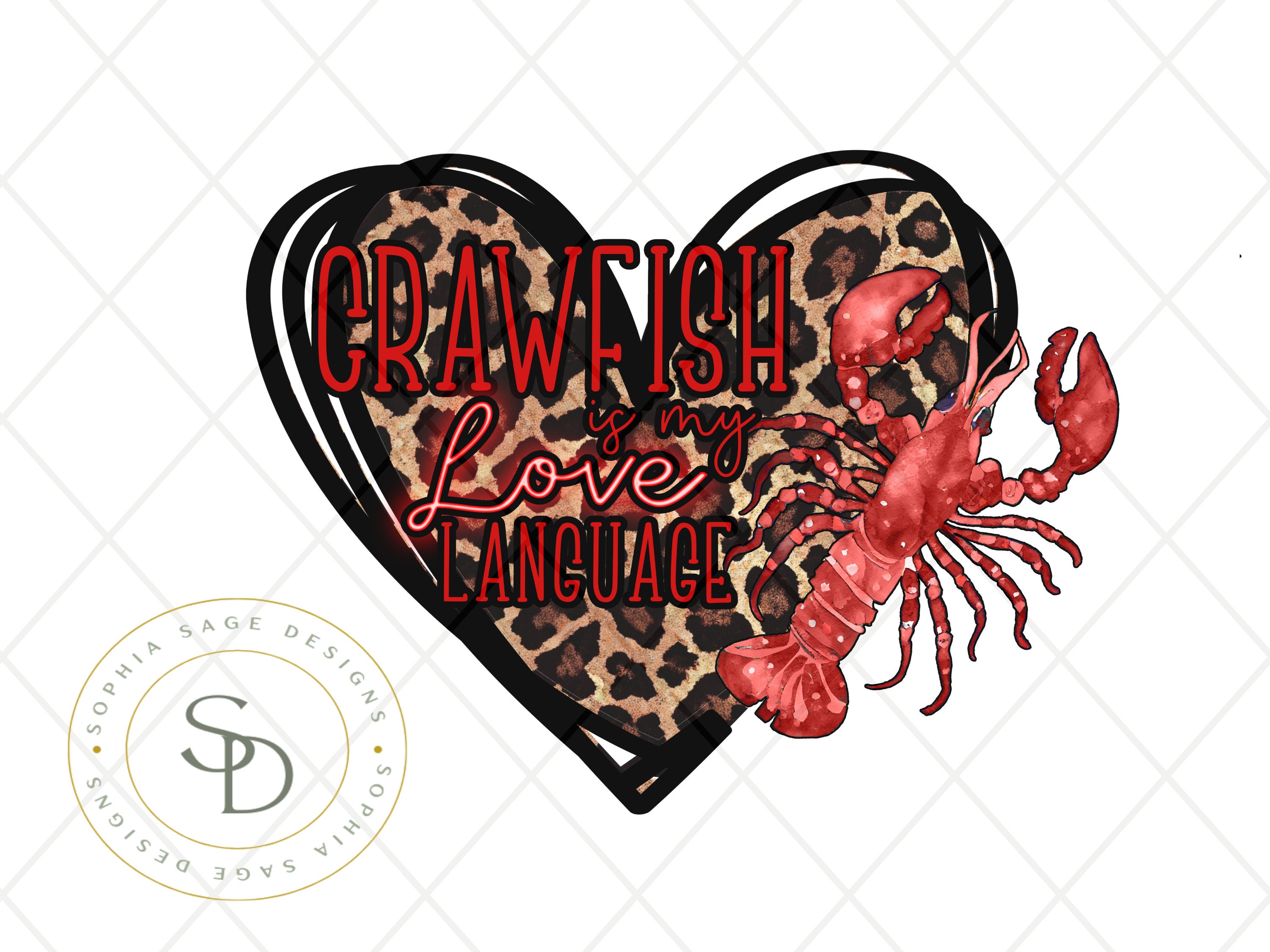Crawfish is My Love Language, Valentines PNG, Crawfish PNG, Leopard ...