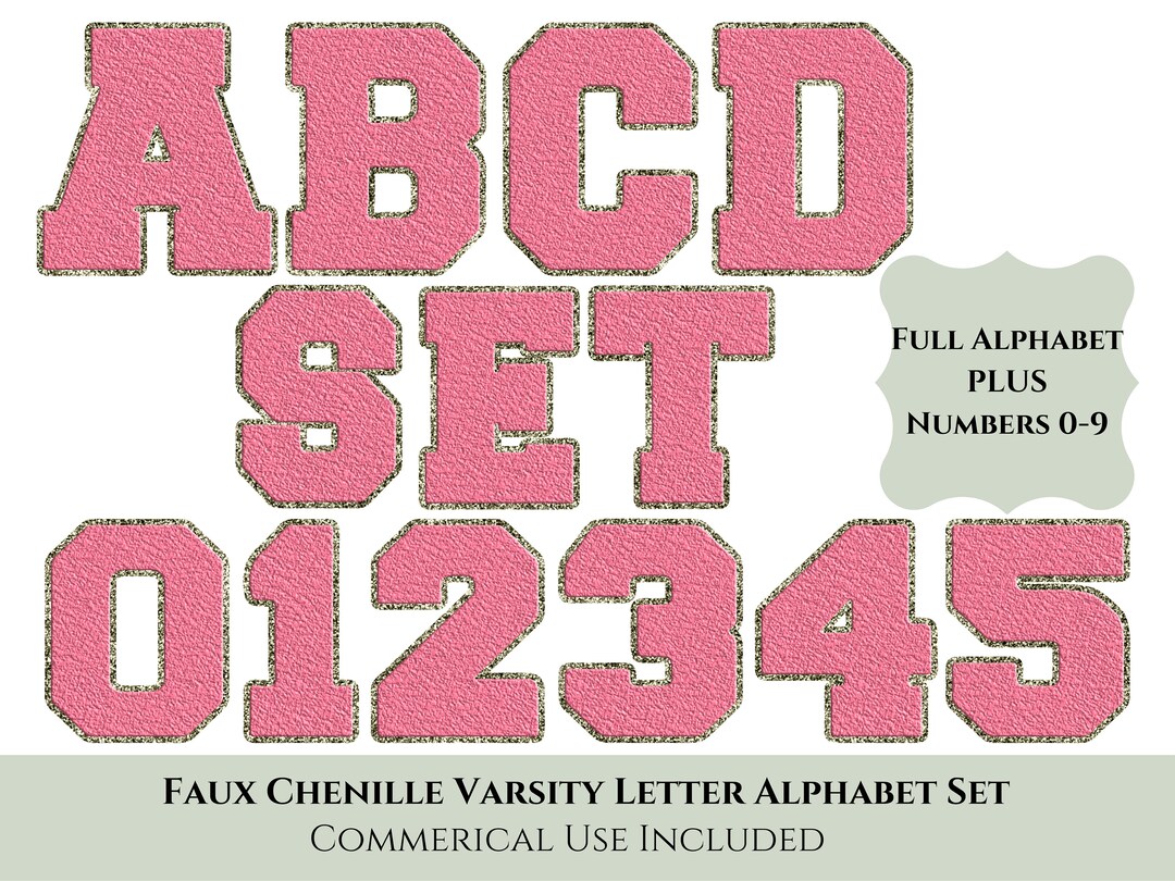 Varsity Alphabet, Faux Chenille Letter Set, Valentine's Day, Commercial ...