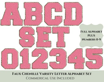 Varsity Alphabet, Faux Chenille Letter Set, Valentine's Day, Commercial ...