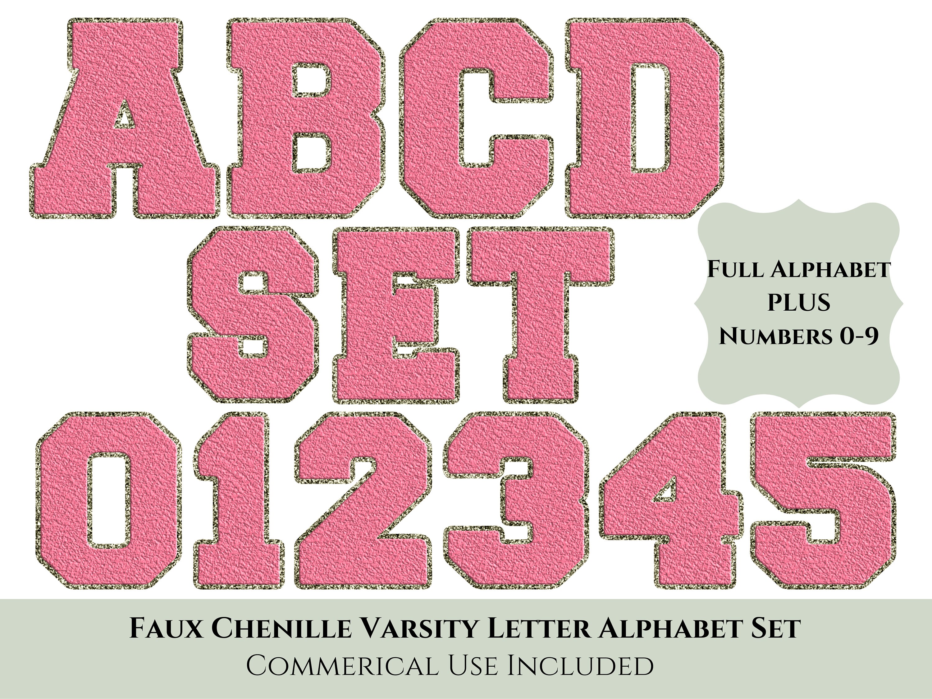 Varsity Alphabet, Faux Chenille Letter Set, Valentine's Day, Commercial ...