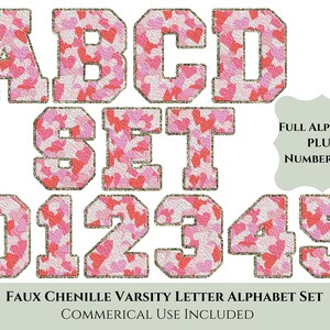 Varsity Alphabet, Faux Chenille Letter Set, Valentine's Day, Commercial ...
