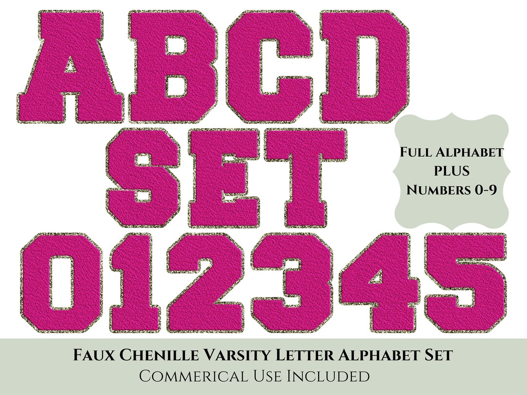 Varsity Alphabet, Faux Chenille Letter Set, Valentine's Day, Commercial ...