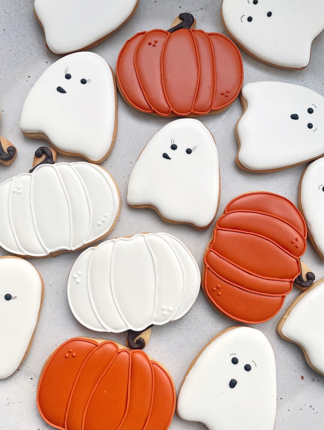 Halloween Ghosts & Pumpkin Iced Biscuits Individual Bags - Etsy