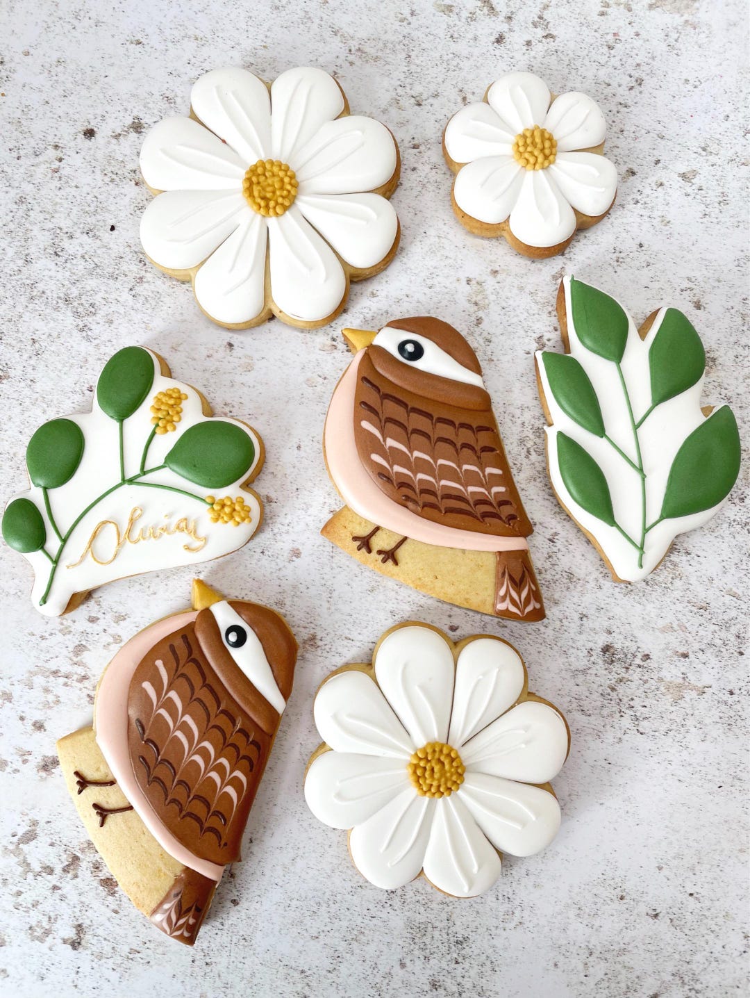 Birds & Spring Blooms Biscuits - Etsy UK
