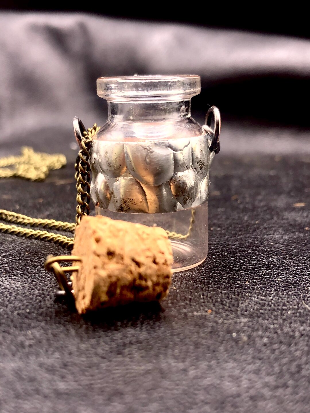 Spell Jar Necklace, Witch Altar, Intention Setting, Brass Chain - Etsy
