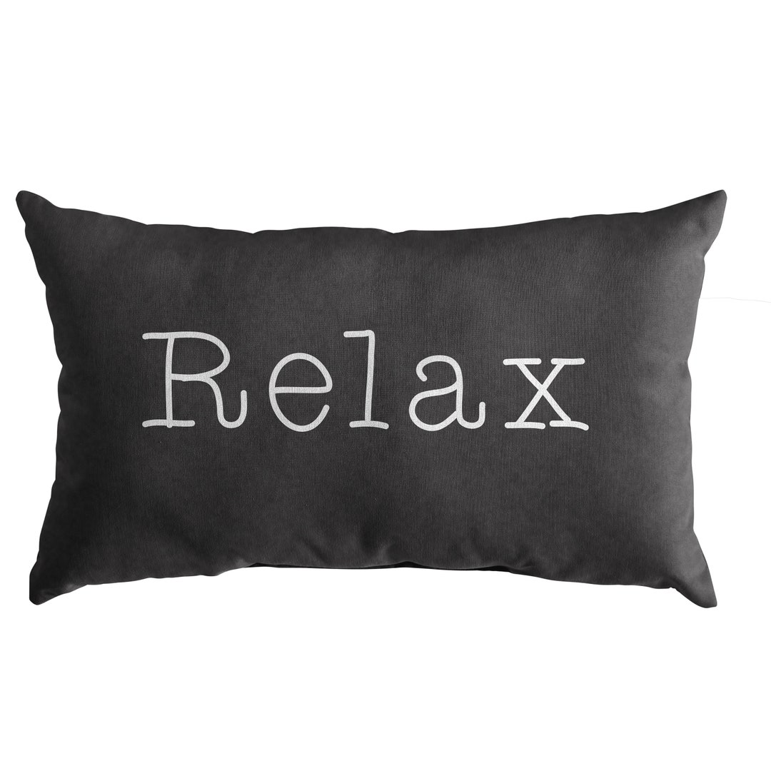 Suede Relax Embroidered Pillow 13 X 20 - Etsy